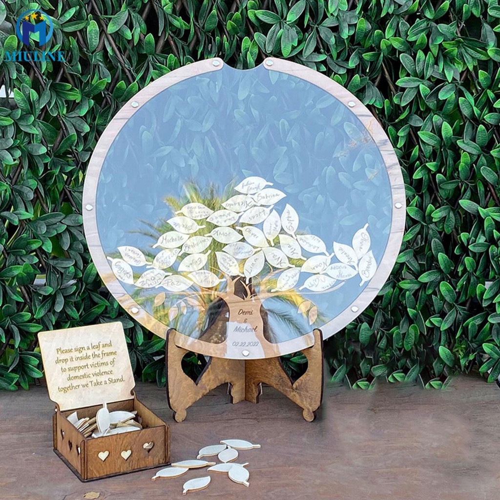 Wedding Guest Book Kit Wooden Transparent Guest Book Drop Box Romantic ...