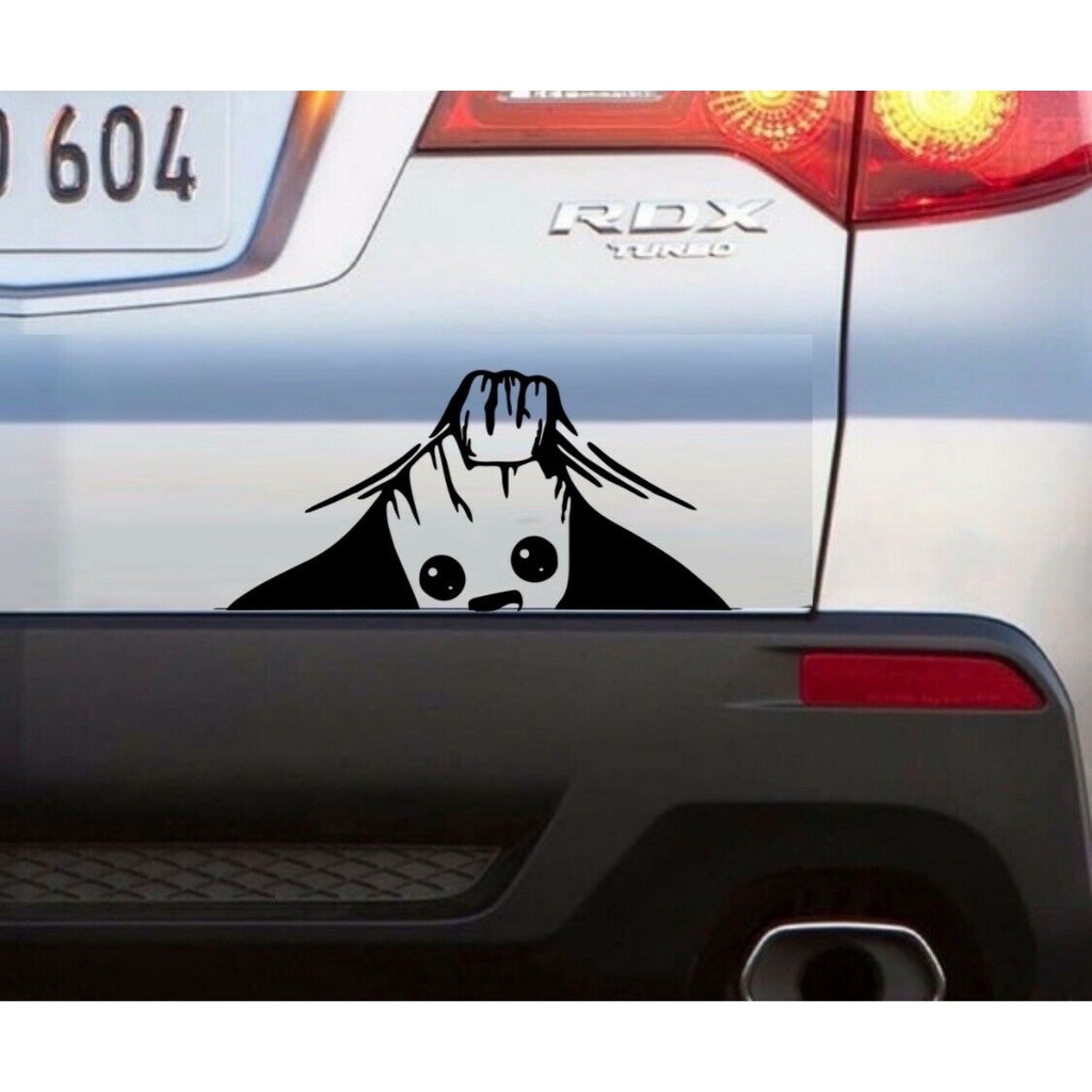 Baby Groot Peeking Window Vinyl Decal Sticker (Any Color) | Shopee ...