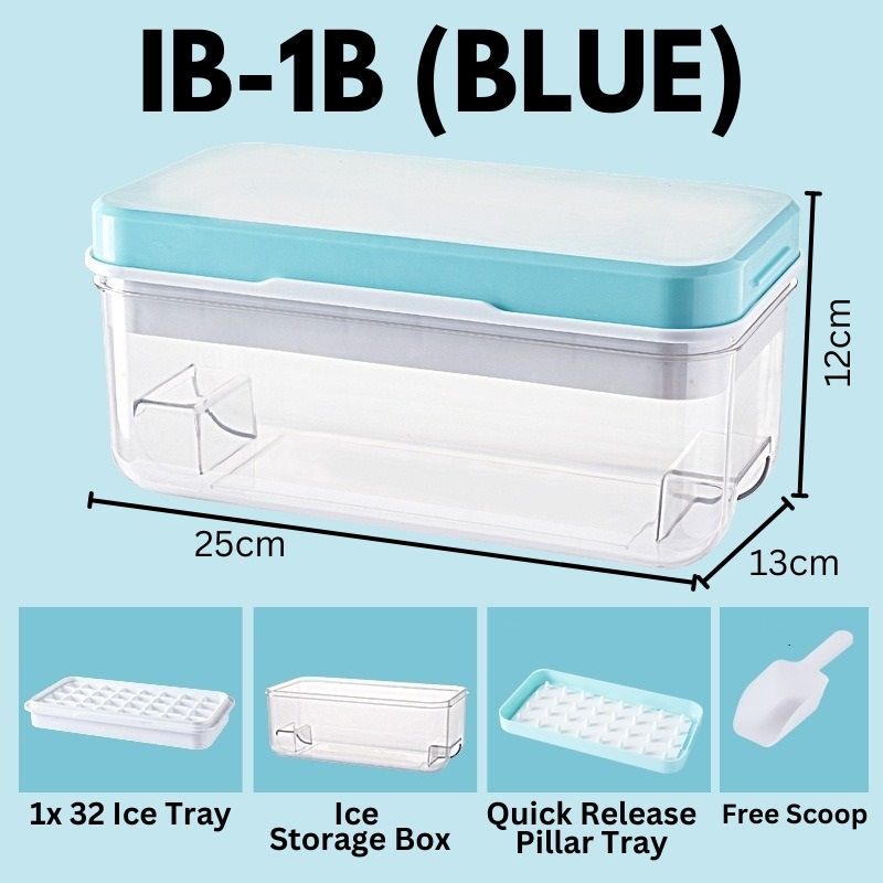 Stackable Ice Cube Maker Tray (36 cubes) with Quick Release design and ...