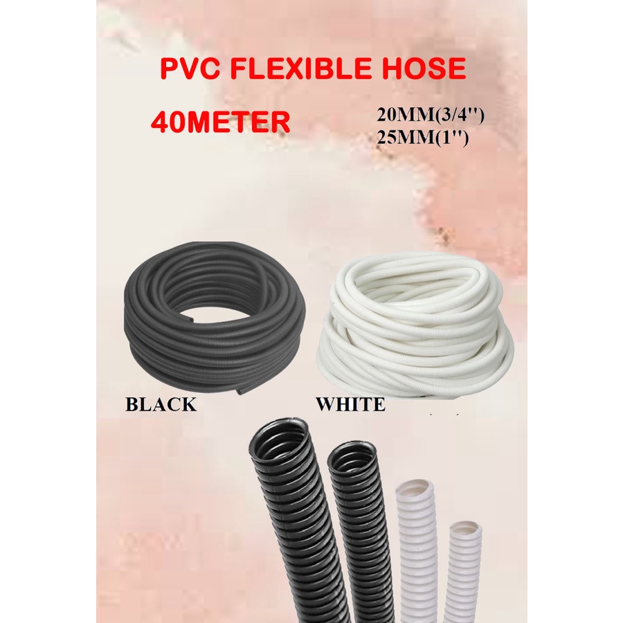 PVC Corrugated Flexible Tubing PVC Tubing Pipe Conduit 20mm 25mm Electrical Wiring | Shopee ...