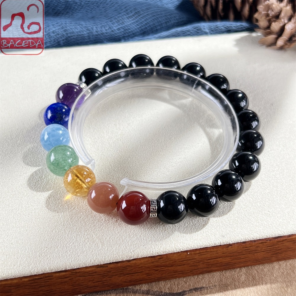Baceda Nature Stone 7 Chakras seven chakras Bracelet For Men and Women ...