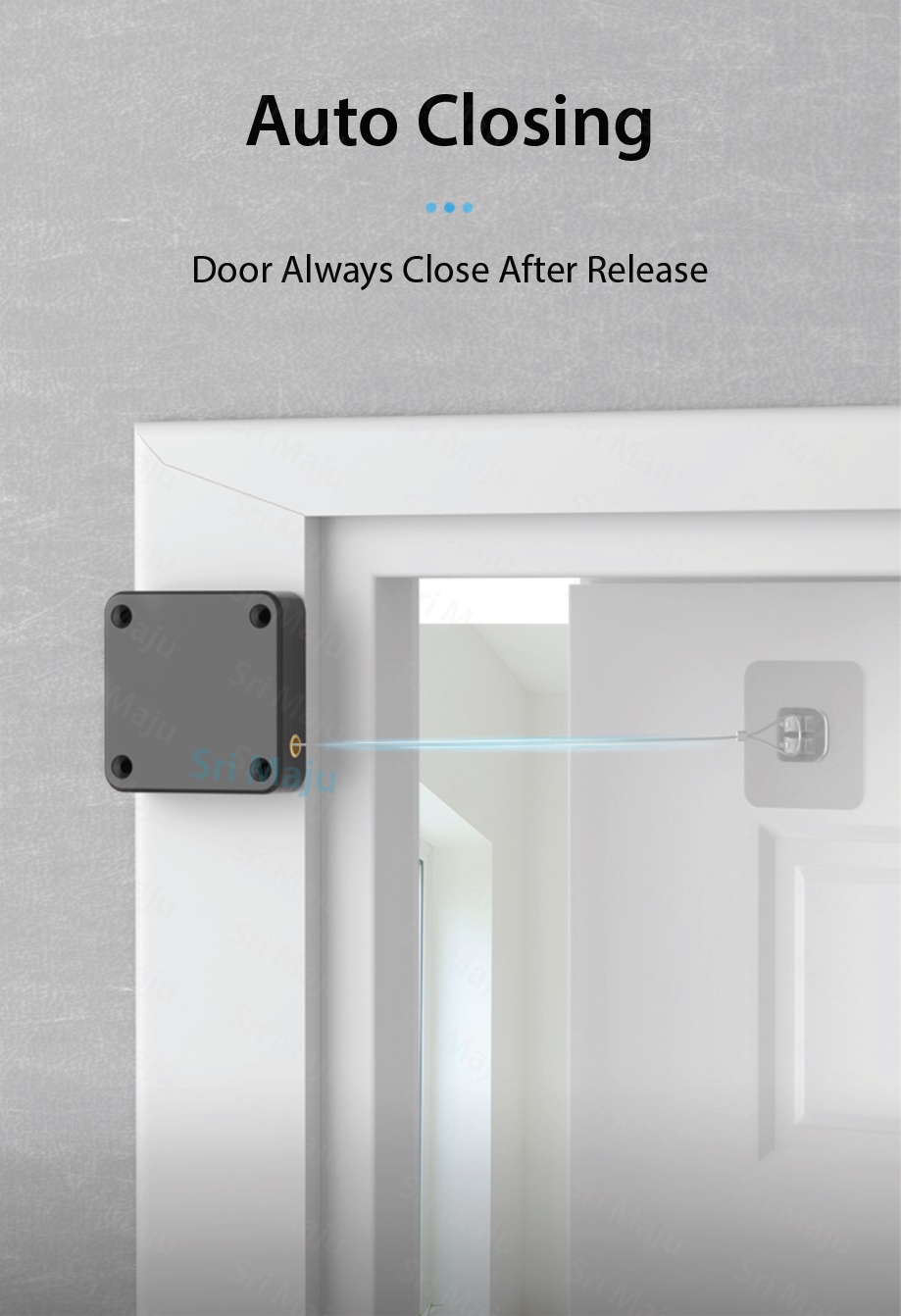 MAJU DS-WB Automatic Door Closer Soft Close Adjustable Wire Rope Punch ...