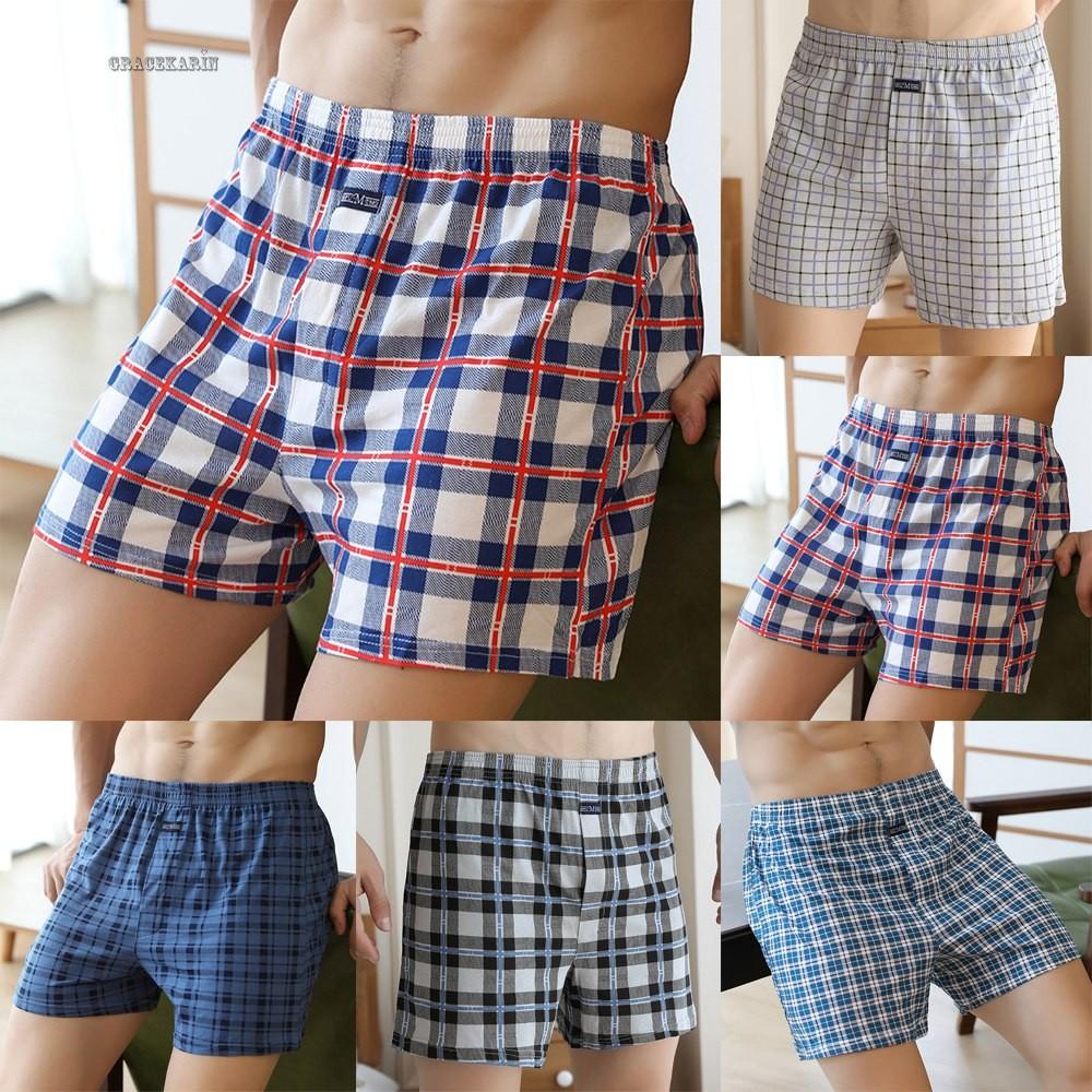 ⭐ BIG DISCOUNTS ⭐ New Men Casual Loose Plaid Wide Leg Cotton Boxer ...