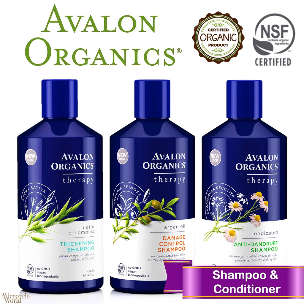AVALON ORGANICS Hair Therapy Organic Shampoo And Conditioner 14oz | Shopee Singapore