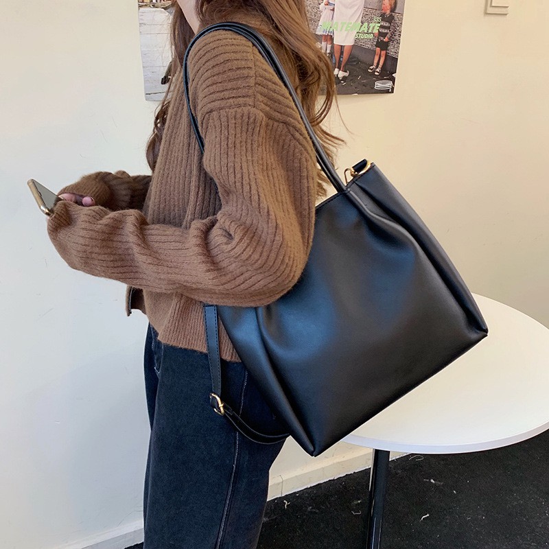 New ins one shoulder bag large capacity simple Tote Bag student ...