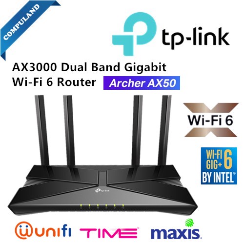 TP-Link Archer AX50 AX3000 Dual Band Gigabit Wi-Fi 6 Wireless Router ...