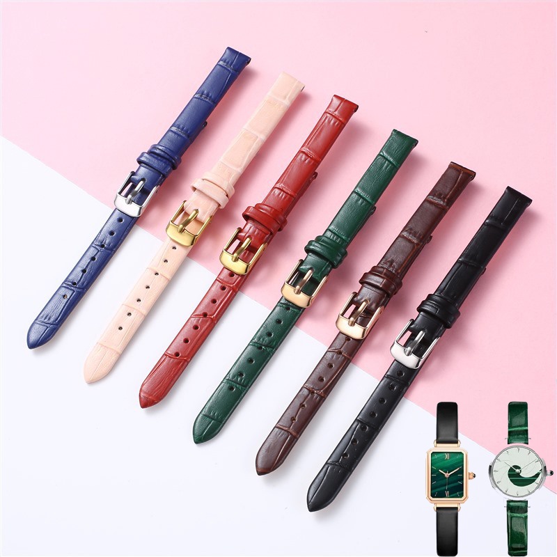 8mm 10mm 12mm Watch Genuine Leather Strap Small Size Fashion Bracelet ...