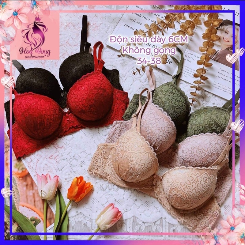 [91110] 6CM Thick Super Padded Thai Lace Bra Without Rims for small ...