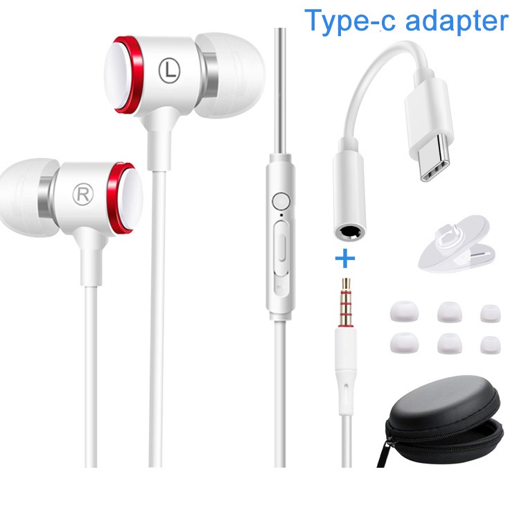 SPRISE Extra Bass Stereo Metal Earphone With Mic Noise Cancelling Wired Earpiece Universal 3.5mm ...