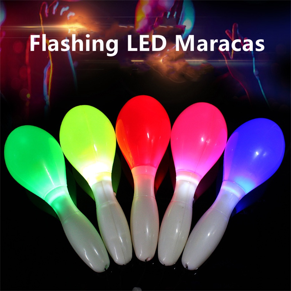 【FIVES】Multi Color LED Maracas Flashing Light Lamp Sensory Glowing Sand ...