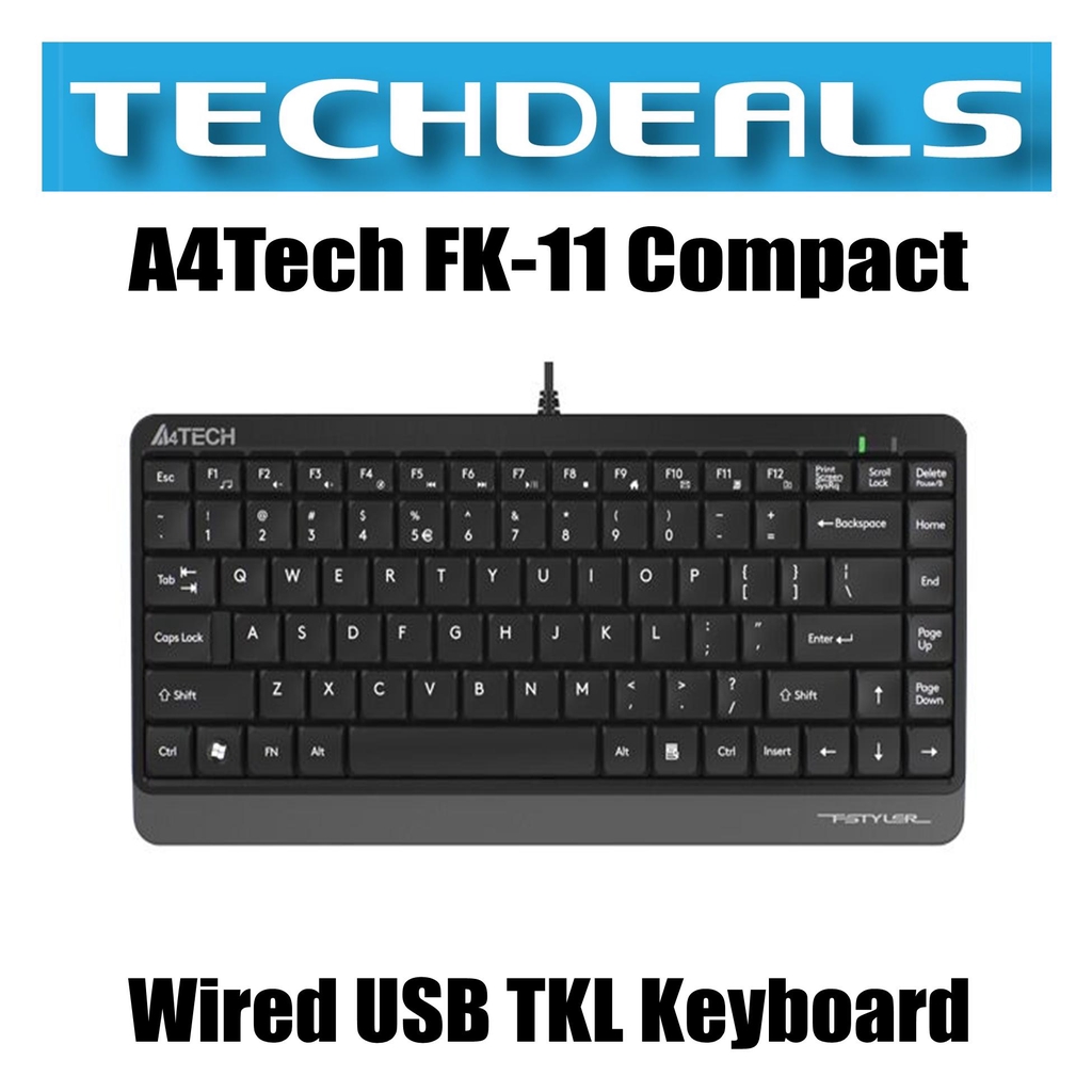 A4Tech FK-11 Compact Wired USB TKL Keyboard | Shopee Singapore