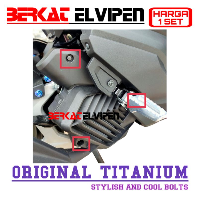 Honda PCX 160 and Vario 160 Standard Radiator Cover Titanium Bolts ...