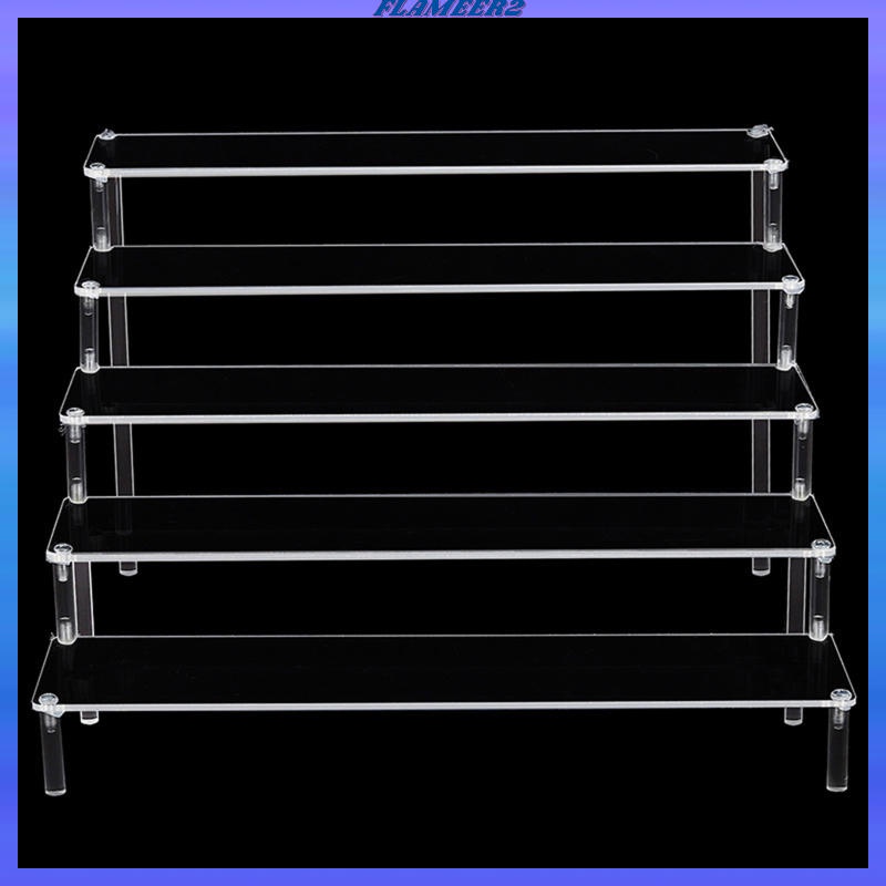 [FLAMEER2] Clear Ladder Acrylic Rack Makeup Cosmetics Toys Dolls Figure ...
