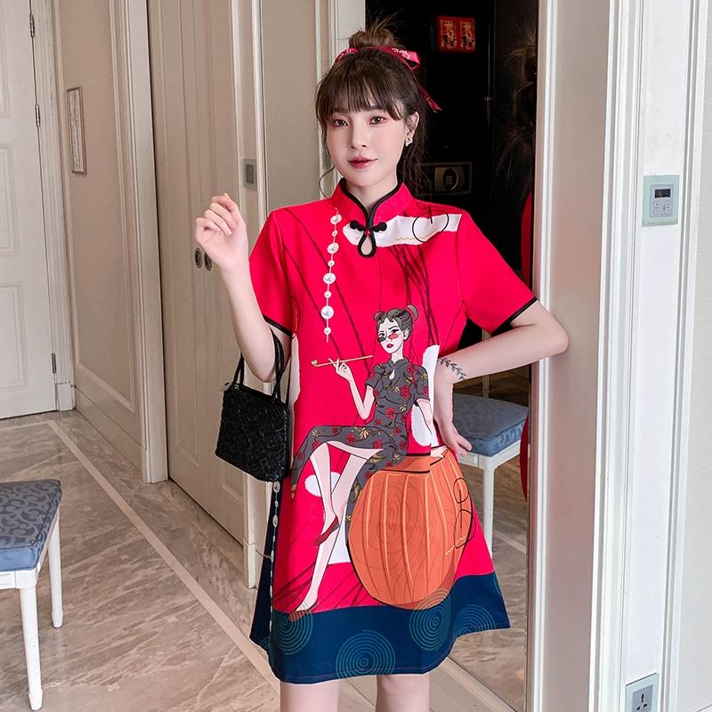 Cny Red Cheongsam Dress A-Line Cheongsam Maternity Cheongsam 新年衣 红色旗袍 A ...