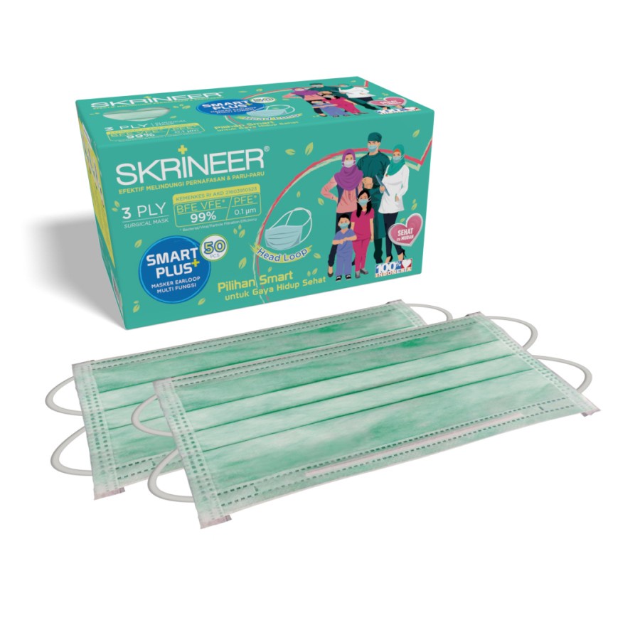 Skrineer SMART PLUS 3PLY HIJAB MASK (50pc) | Shopee Singapore