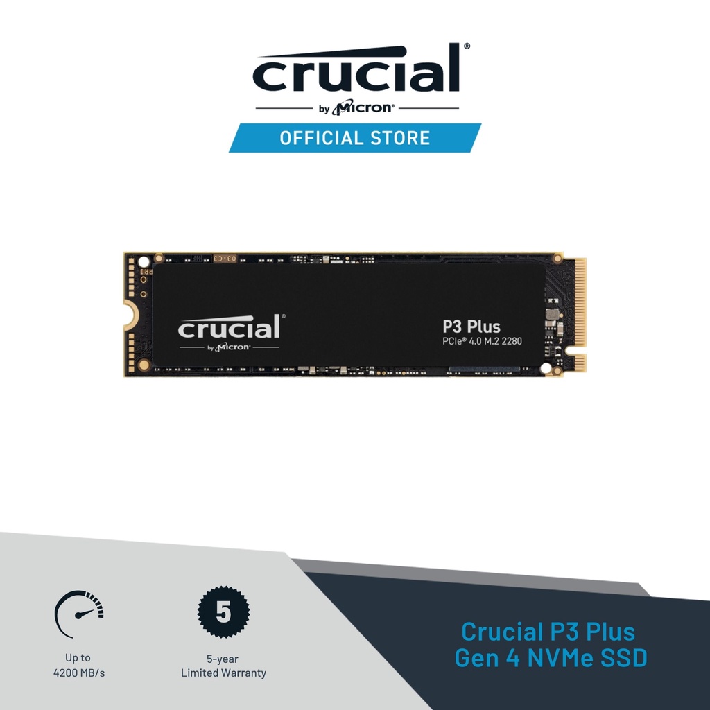 Crucial P3 Plus PCIe® 4.0 3D NAND NVMe M.2 SSD - CTXXXP3PSSD8 | Shopee ...