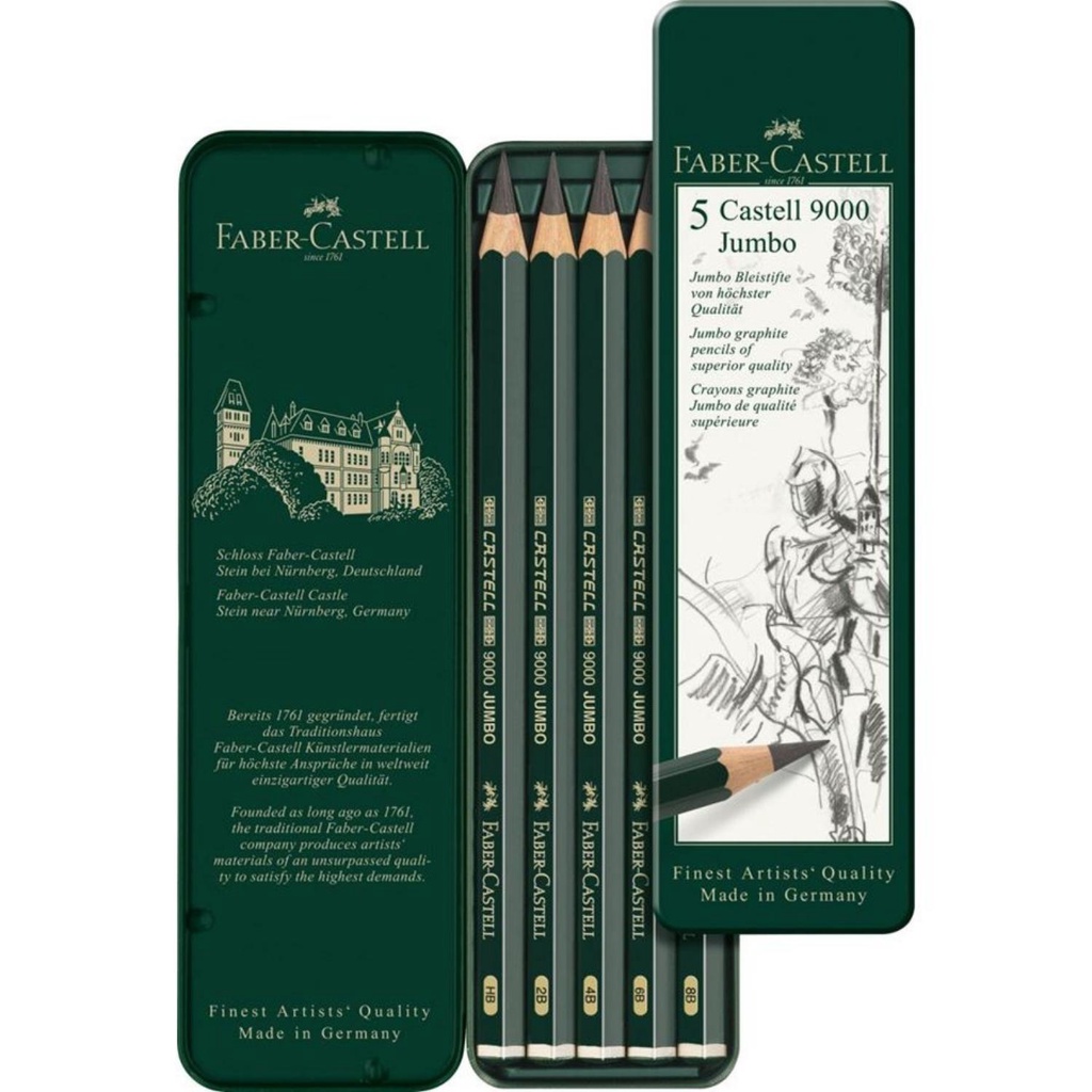 Faber-Castell Castell 9000 Graphite Pencil Set of 6, Design Set of 12 ...