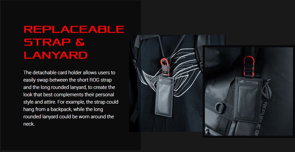 ASUS ROG Card Holder II - waterproof ID window, FIDLOCK® directional ...