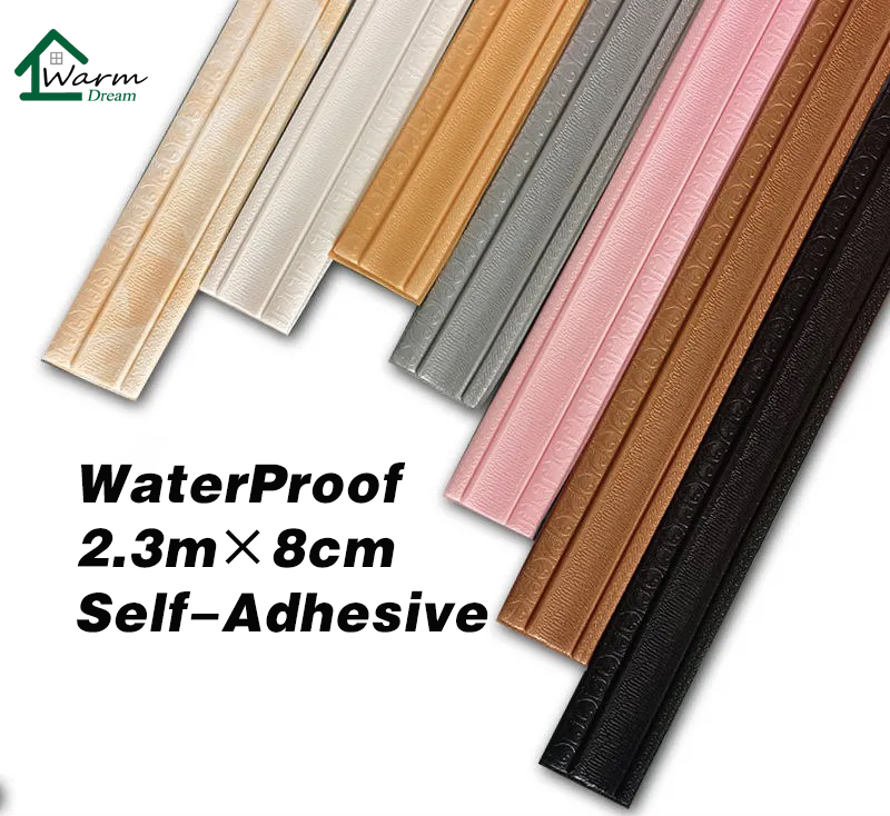 2.3m 3D Wallpaper Border Wall Sticker Wall Trim Line Waterproof PE Foam ...