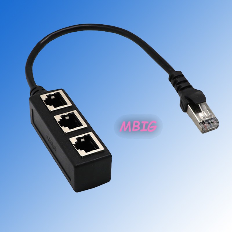 MG RJ45 Y Splitter Adapter 1 to 3 Port Ethernet Switch Cable for CAT 5 ...