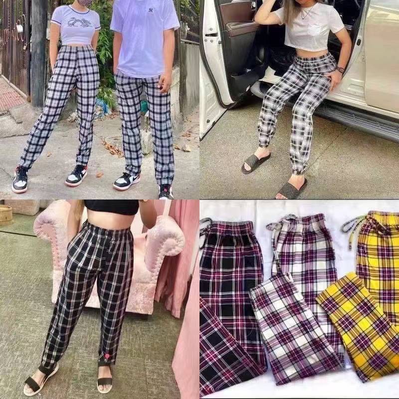 Lucky 917 Plaid Pranela Jogger Drape Pants For Women(Random Style ...