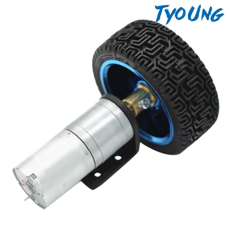 DC Deceleration Motor with 65Mm Wheel, Toy Car Reducer Set Motor Bracket Coupling 25GA370 ...