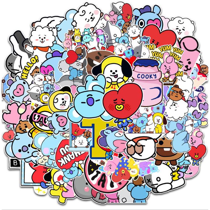 [SG] 10 pcs | BT21 - Precut Large Sticker | Waterproof PVC Cute Sticker ...