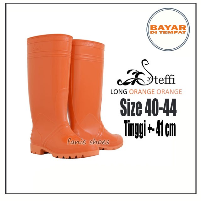 Steffi Rubber Boots Orange / Orange 40-44 / Waterproof Rubber Shoes ...