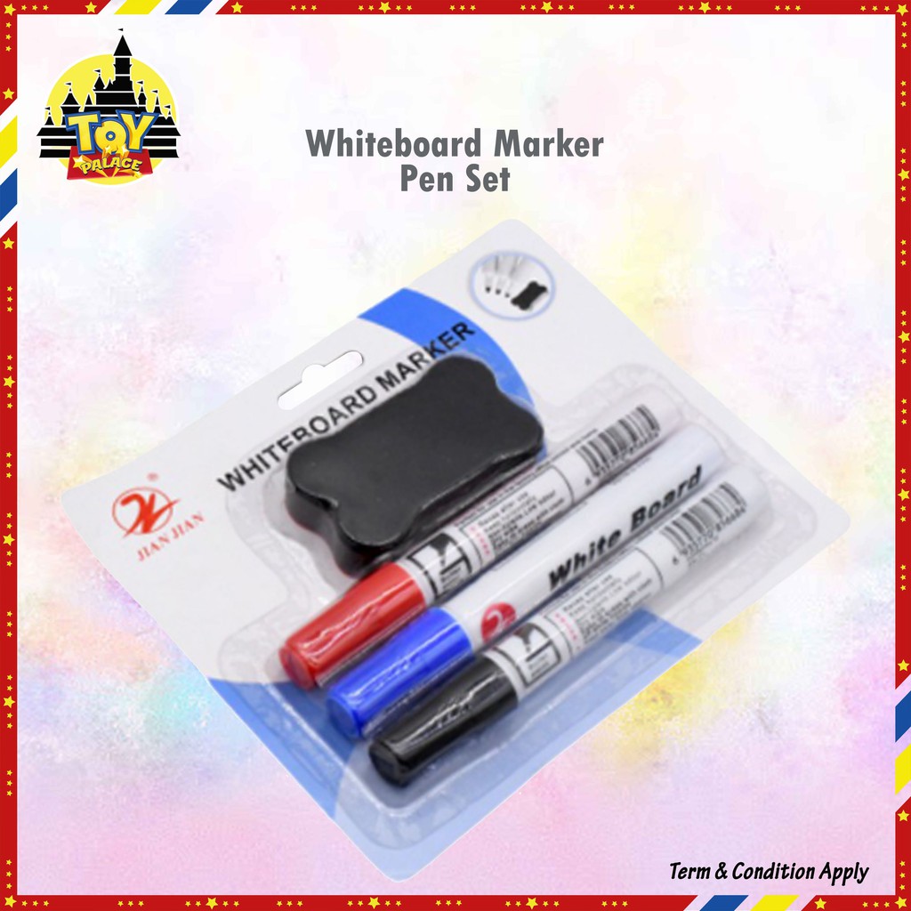 4 IN 1 Whiteboard Marker Pen Set 3 Marker + 1 Duster | Shopee Singapore