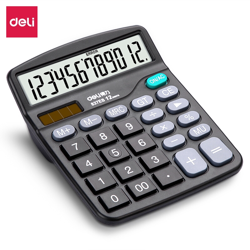 Deli 12-Digit Solar Dual Power Calculator 837ES | Shopee Singapore