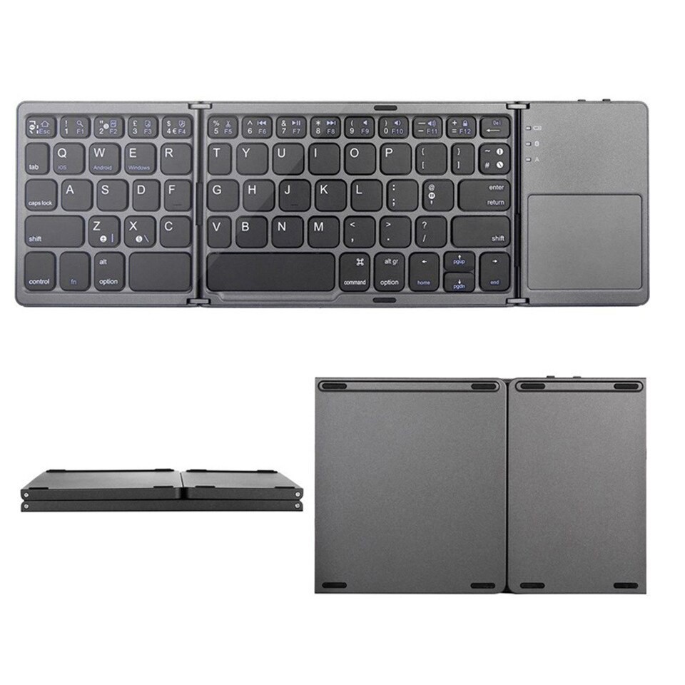 Sg Stock B033 Mini Folding Keyboard Bluetooth Foldable Wireless Keypad Touchpad Windows