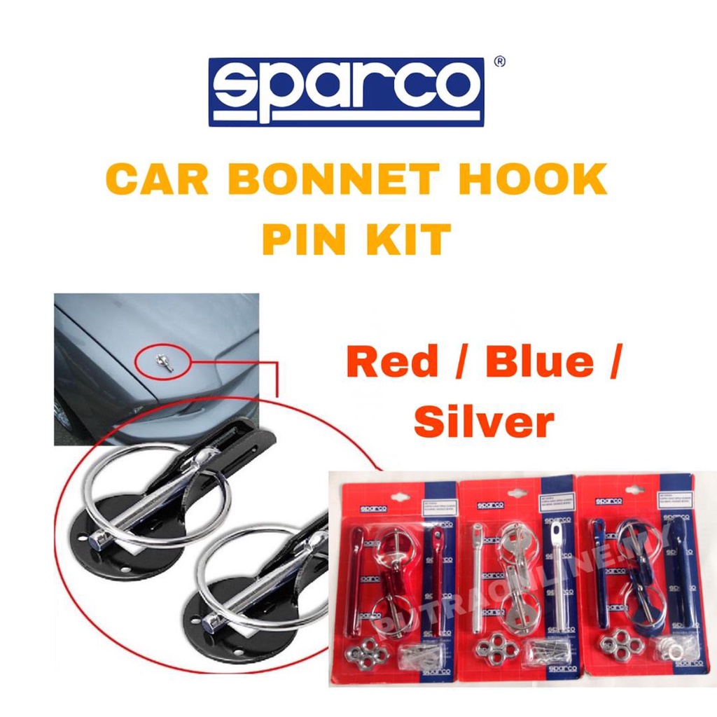 UNIVERSAL CAR BONET HOOK PIN KIT ALUMINIUM PIN BONNET CAR ENGINE COVER ...