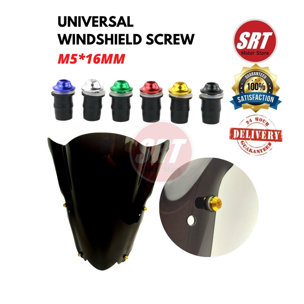 SRT Motor Windshield Visor Screw Bolt Fastener Bush M5 (5 biji ...