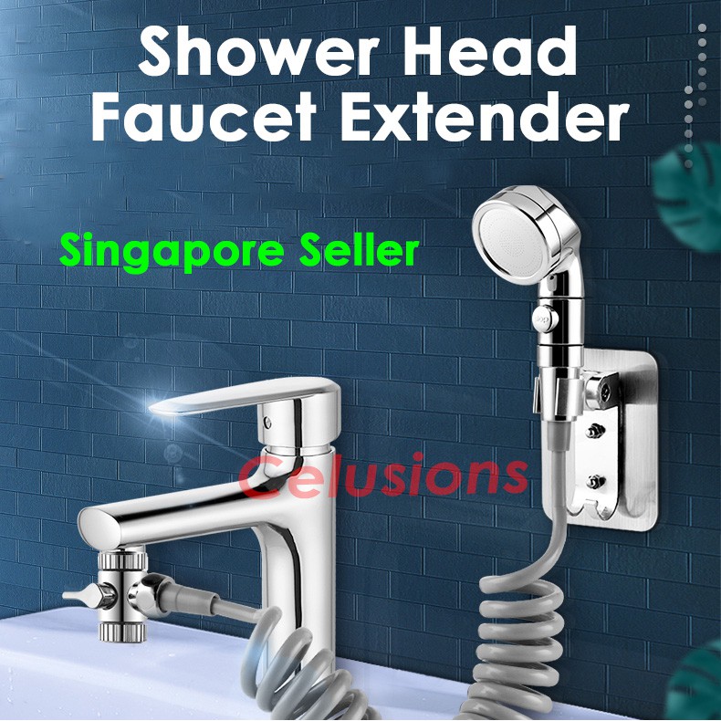 【SG Seller】Shower Head Set Faucet Water Tap Extender Hose Kitchen ...