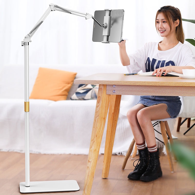 Floor Stand Tablet Phone Stand Monopod Bed Mount Holde 可伸缩调节高度55cm ...