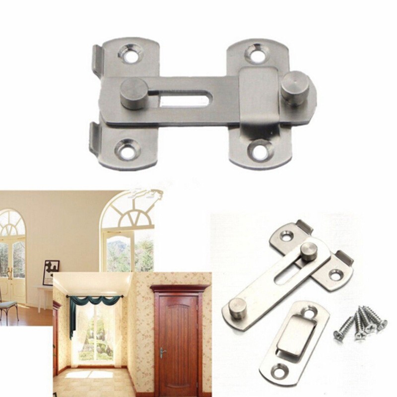 GiriHome Stainless Steel Cabinet Sliding Door Chain Lock Latch Catch ...