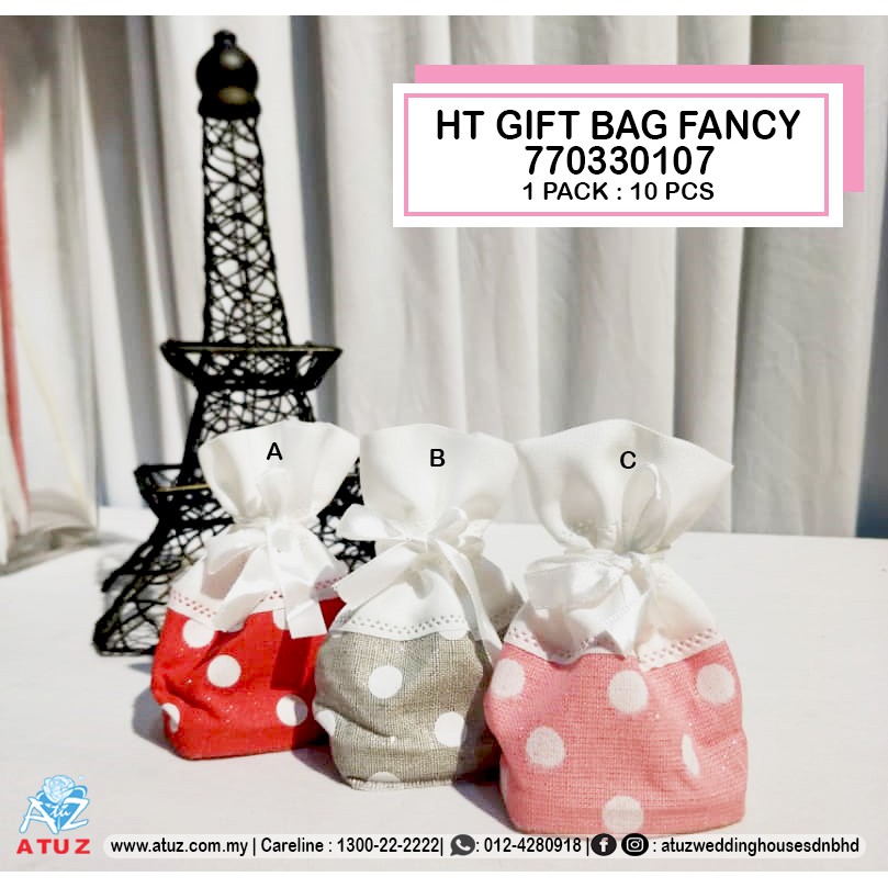 AtuZ 10pcs Jute Bag W/String 7*H11cm Beg Uncang Cloth Bag Mini DoorGift ...