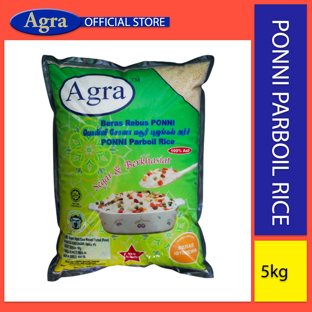 Agra Ponni Parboiled Rice/ Beras Rebus Ponni (5kg) | Shopee Singapore