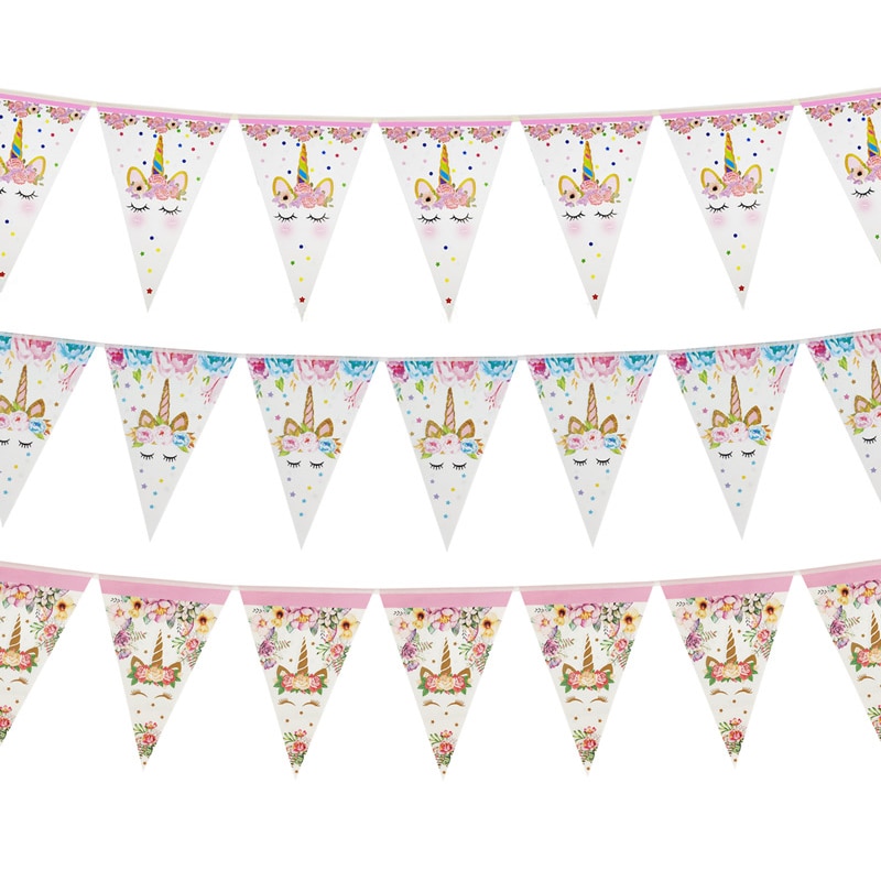 Rainbow Unicorn Paper Banners Unicorn Birthday Party Decorations Kids ...