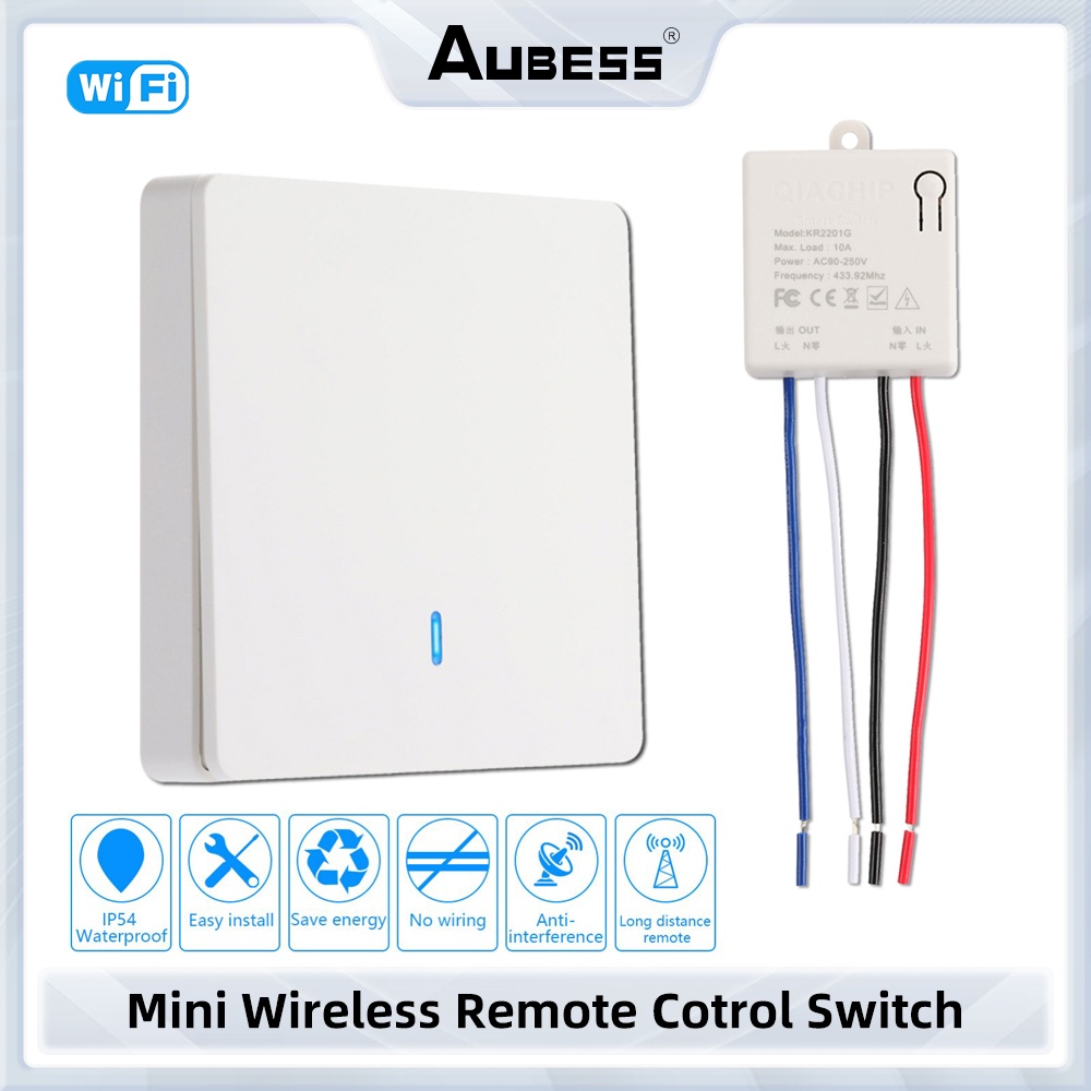 Aubess Wireless Smart Switch Light RF 433Mhz Wall Panel Switch with ... Aubess Wireless Smart Switch Light RF 433Mhz Wall Panel Switch with ...