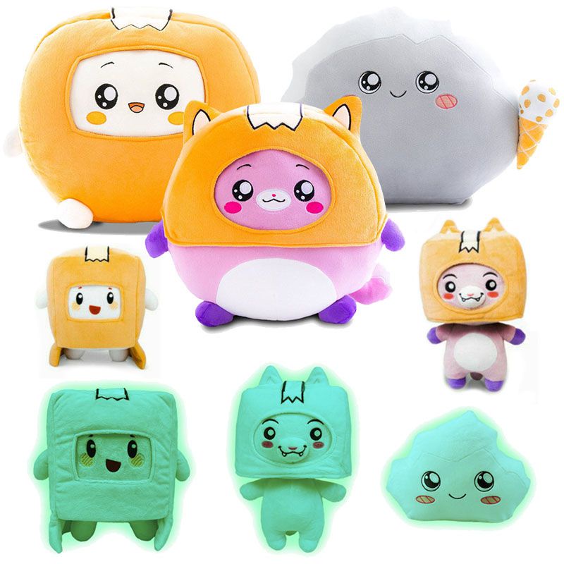 Luminous Fat Lankybox Boxy Foxy Rocky Stuffed Toys Removable Robot Soft