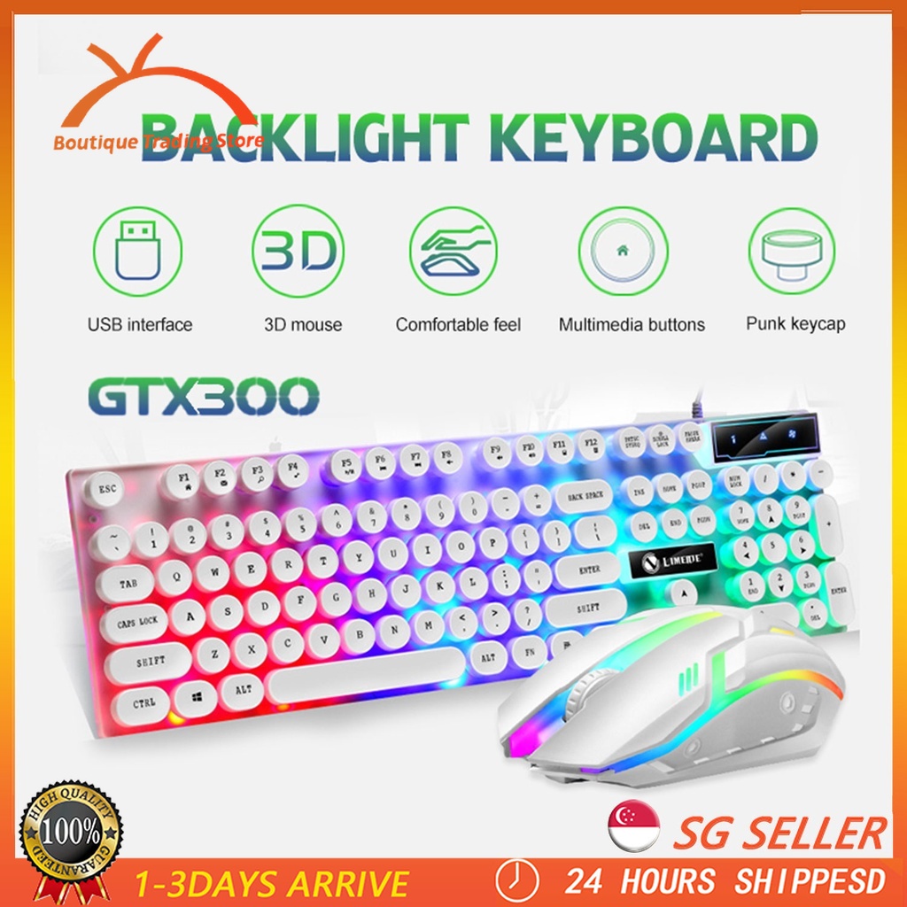 GTX300 Mechanical Gaming Keyboard and Mouse Set LED Backlight ...