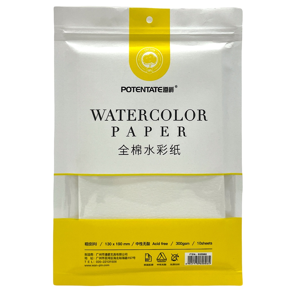Potentate Watercolour Paper 13x19cm, Rough, 300gsm, 10sht, 100% Cotton ...