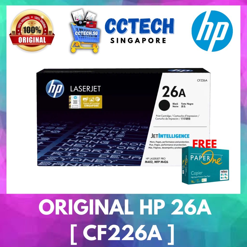 ORIGINAL HP 26A Black Toner Cartridge [CF226A] SG READY STOCKS | Shopee ...