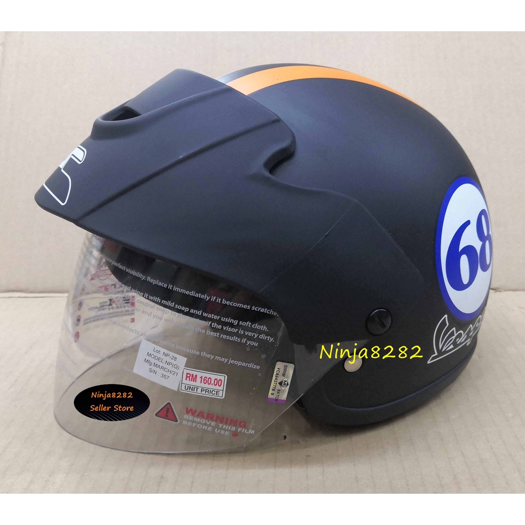 Helmet Cruiser Vespo - Matt Black ( SGV LASER XDOT KEITH KHI MHR ARC ...