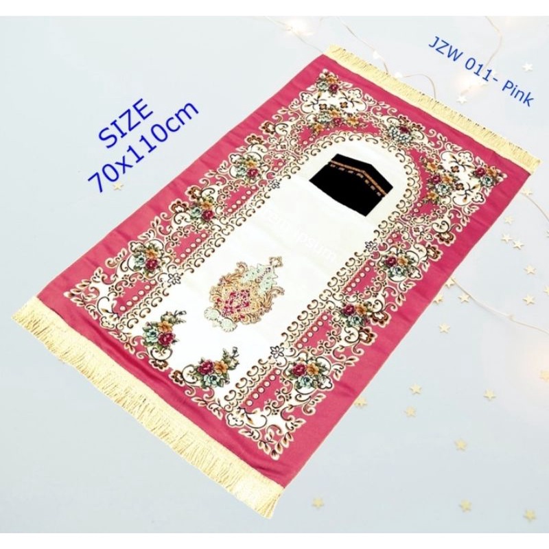 NEWEST travel prayer mat Premium Silk Satin Material with Kabaah Motif ...