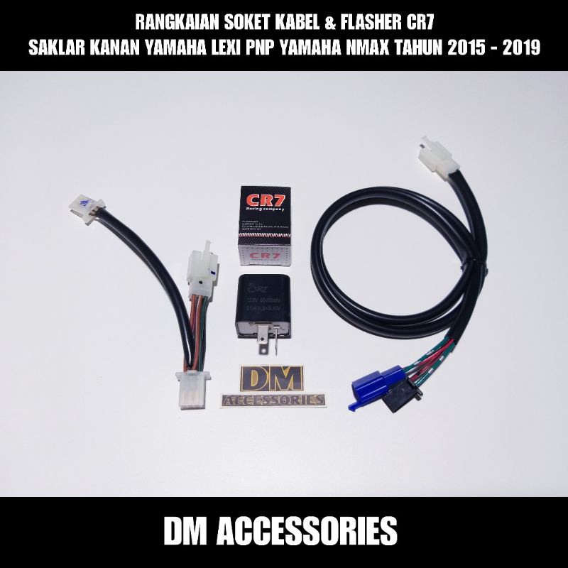 CABLE SOCKET & FLASHER CR7 RIGHT SWITCH LEXI PNP YAMAHA NMAX YEAR 2015 ...
