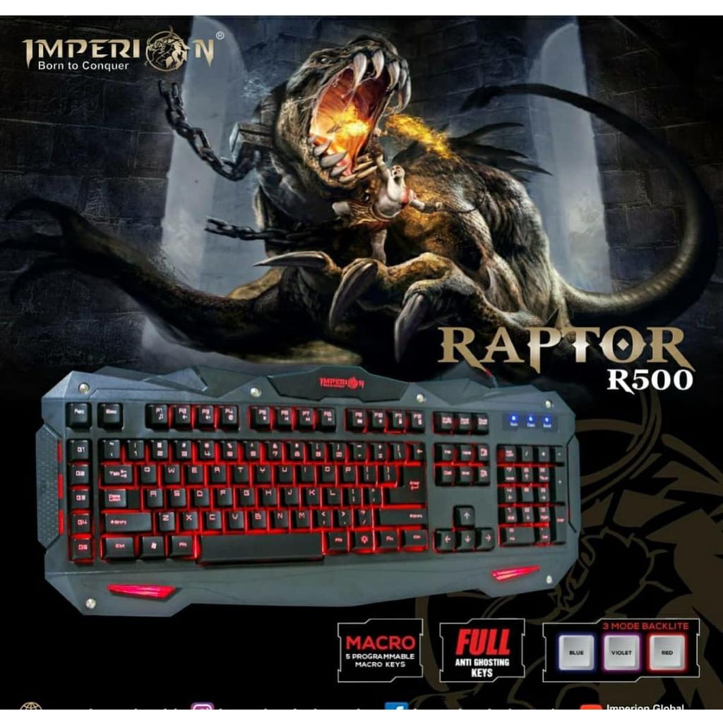 Imperion RAPTOR KG-R500 GAMING KEYBOARD | Shopee Singapore