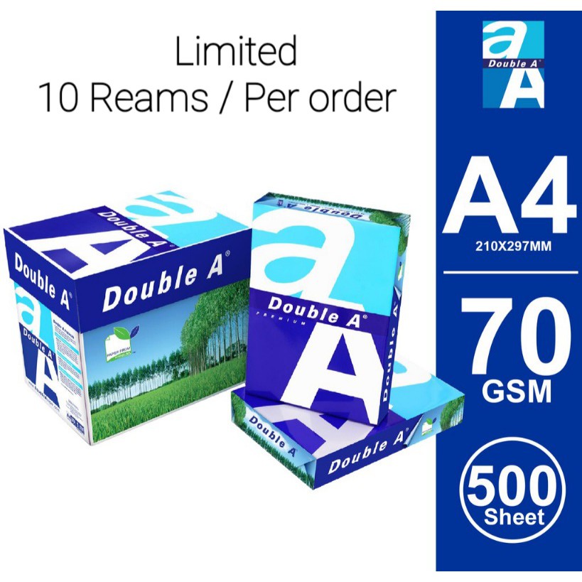 Double A A4 Paper 70gsm 500 sheets / Double A Kertas A4 70 grm 500 ...