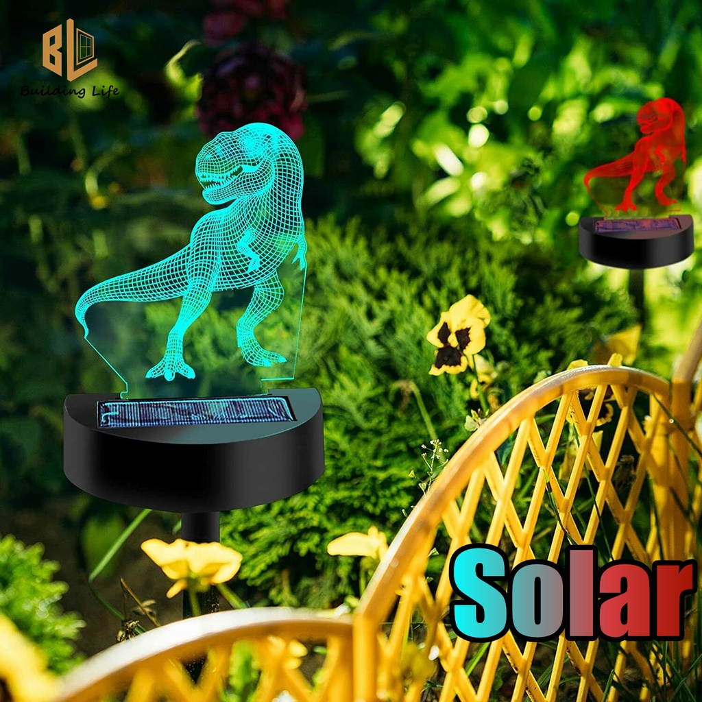 Solar 3D Dinosaur Night Light Solar Lights Outdoor Waterproof Garden ...